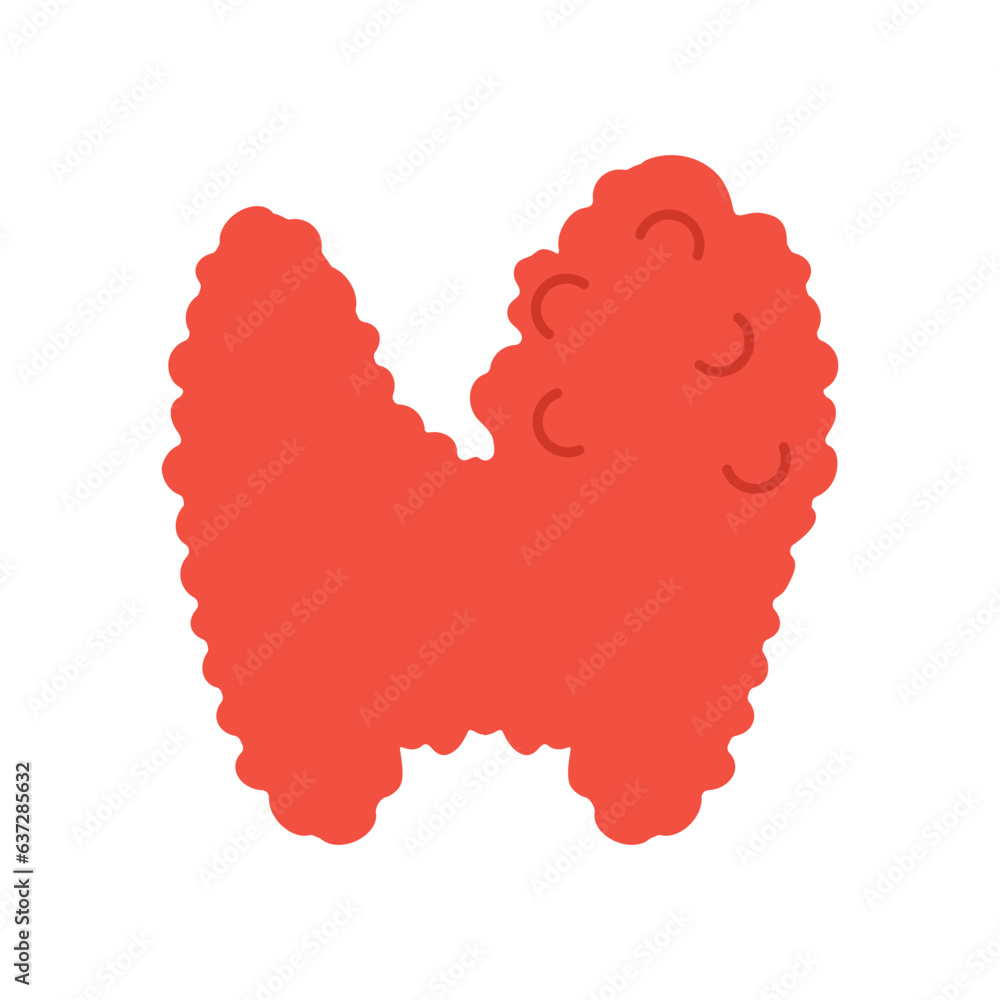 Enlarged thyroid gland lobes icon. Thyroid hormones function disorder ...