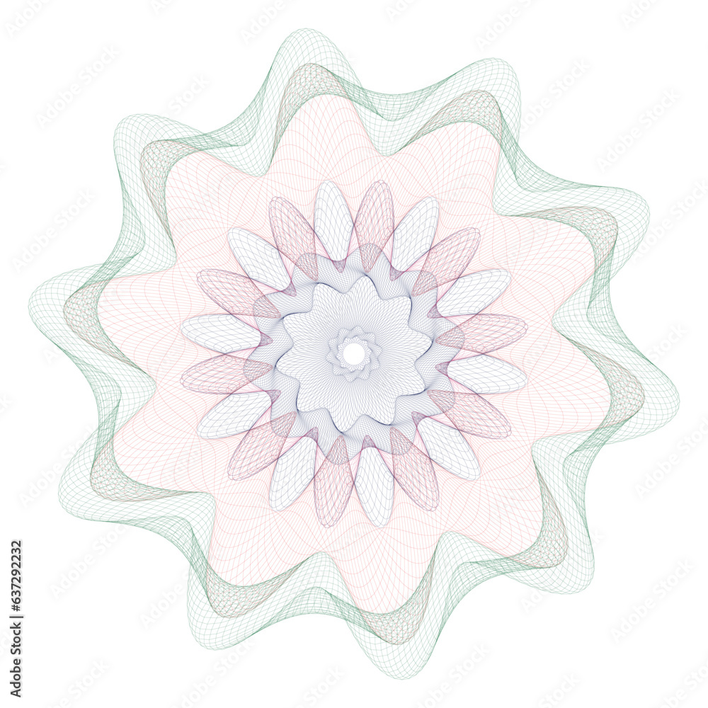 Watermark. Guilloche rosette element. Digital watermark for Security ...