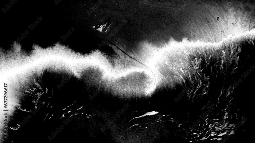Vidéo Stock Black ink artistic flow splatter spots spills white paper ...