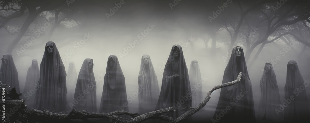 Satanist Nun Cult Meeting in the Forest - Dark, Mysterious Coven ...