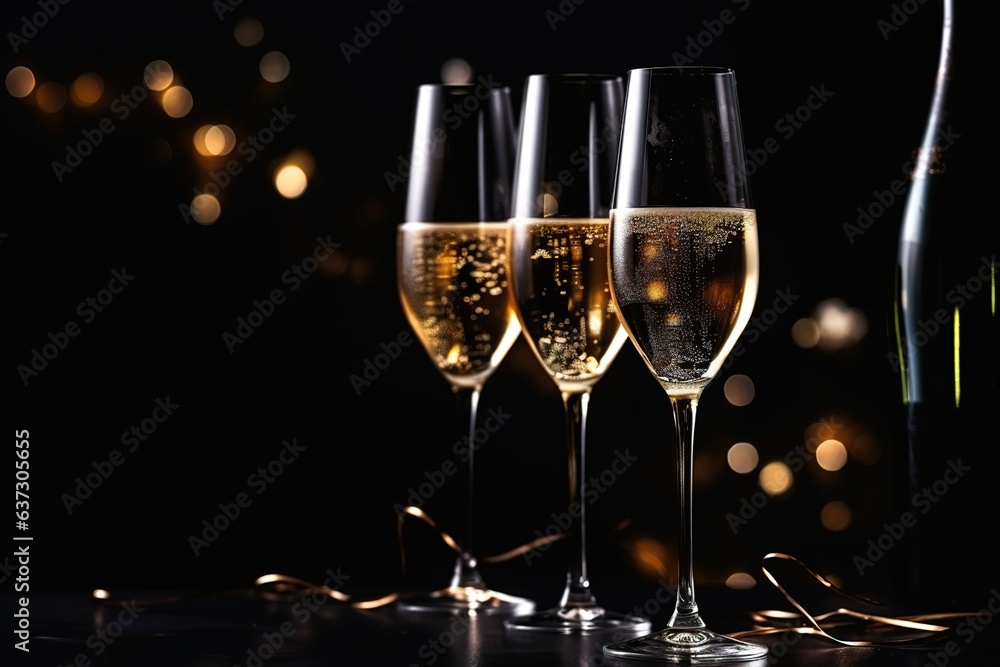 Sektgläser zu einer Feier wie Silvester. Ideal als Hintergrund für ...