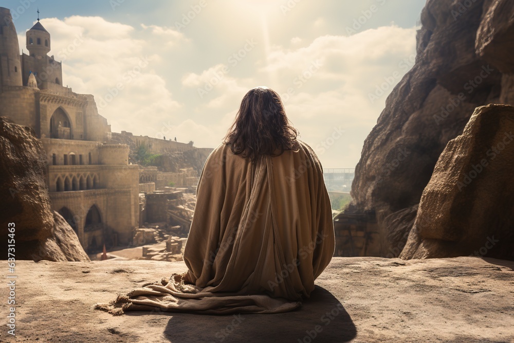 Jesus zu Weihnachten oder Ostern. Geschichte mit Jesus. Beten, predigen ...