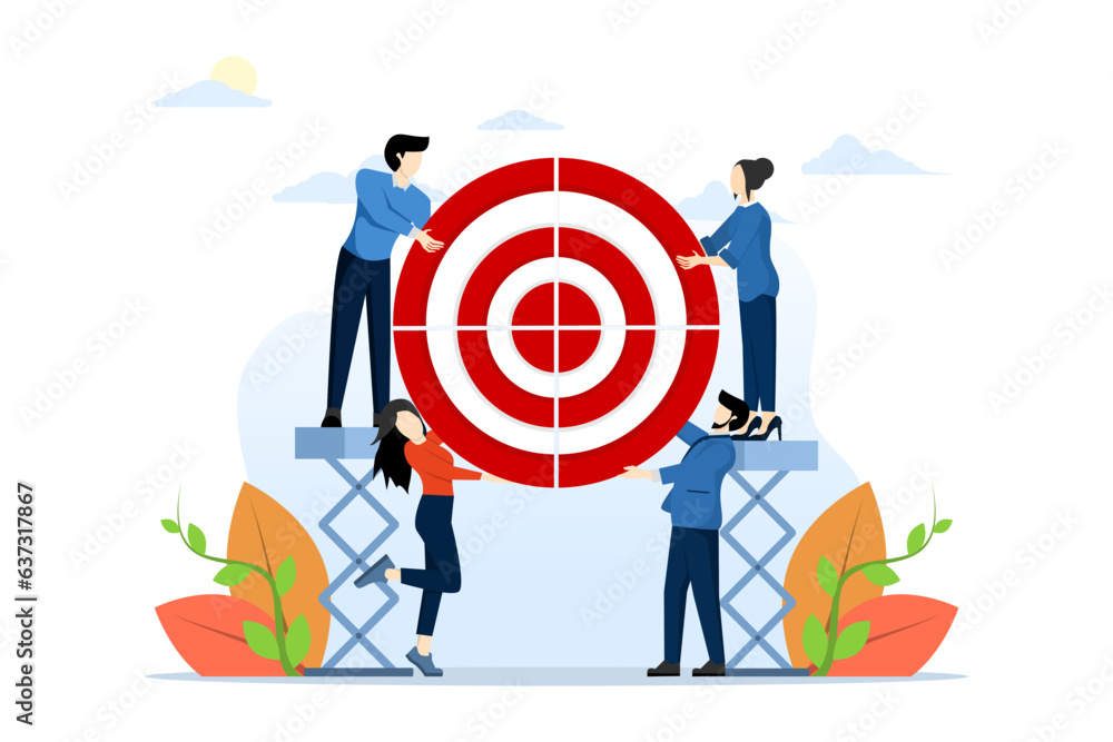 collaboration concept, organizational goal, business goals or goals and ...