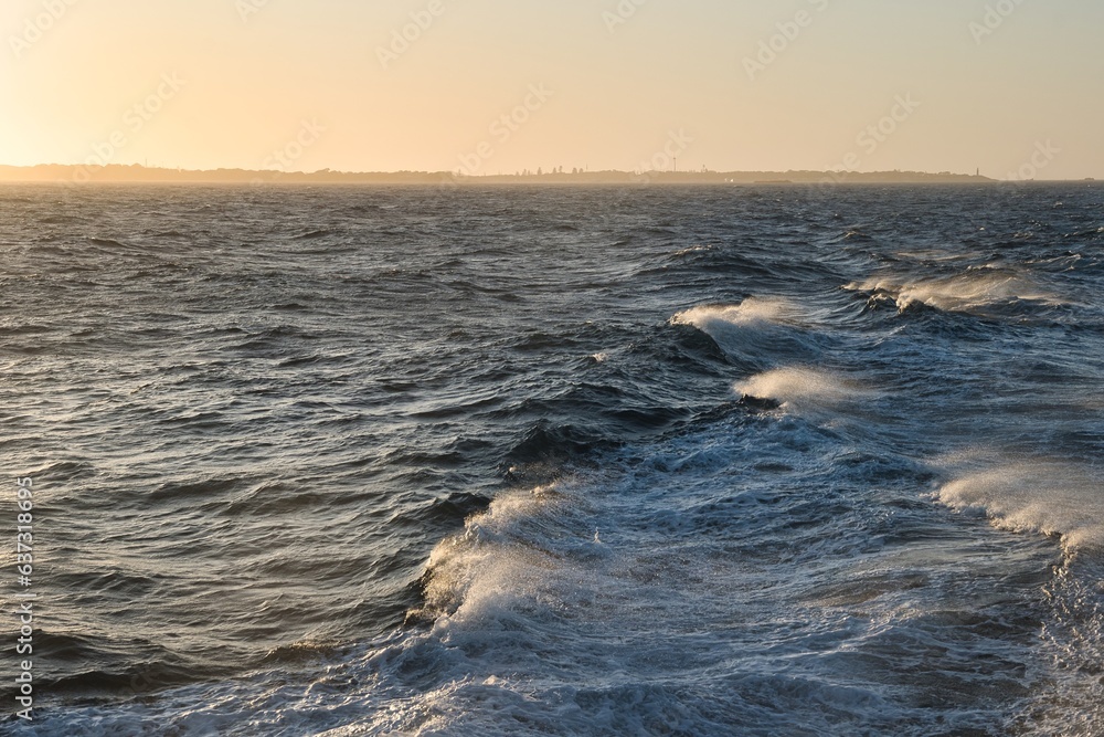 Wild sea on the passage to Rottnest Island. Rottnest Island sunset ...