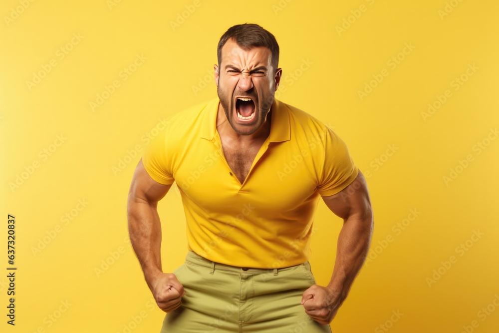 Anger Man In A Yellow Shorts On Pastel Background . Coping With Anger ...