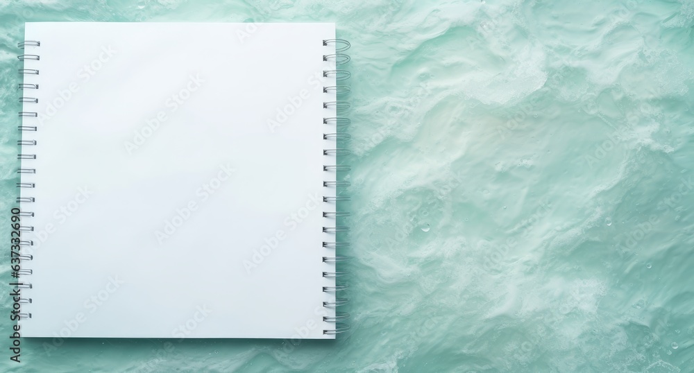 Template, Blank white block notes floating, Water Surface, paper ...