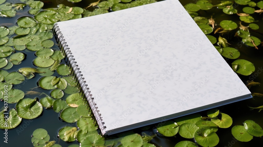 Template, Wet, Blank paper notebook, Pond, Block notes, Water, Space ...