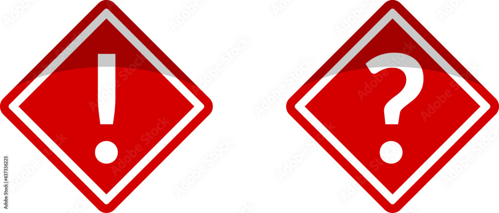 Red Attention Danger or Hazard Question Problem Warning Sign with ...