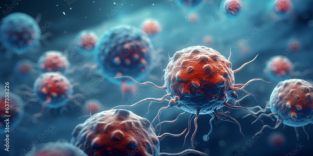 Cancer Cell in human showing abnormal cells Group of isolated cancer ...