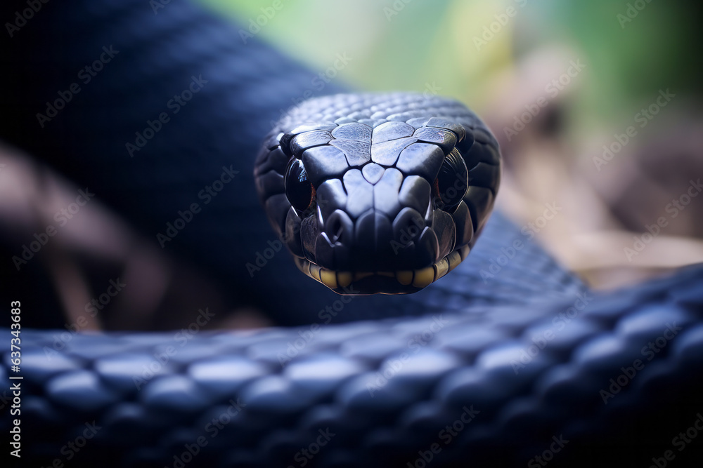 One Black mamba, Dendroaspis polylepis, the dreaded dangerous venomous ...