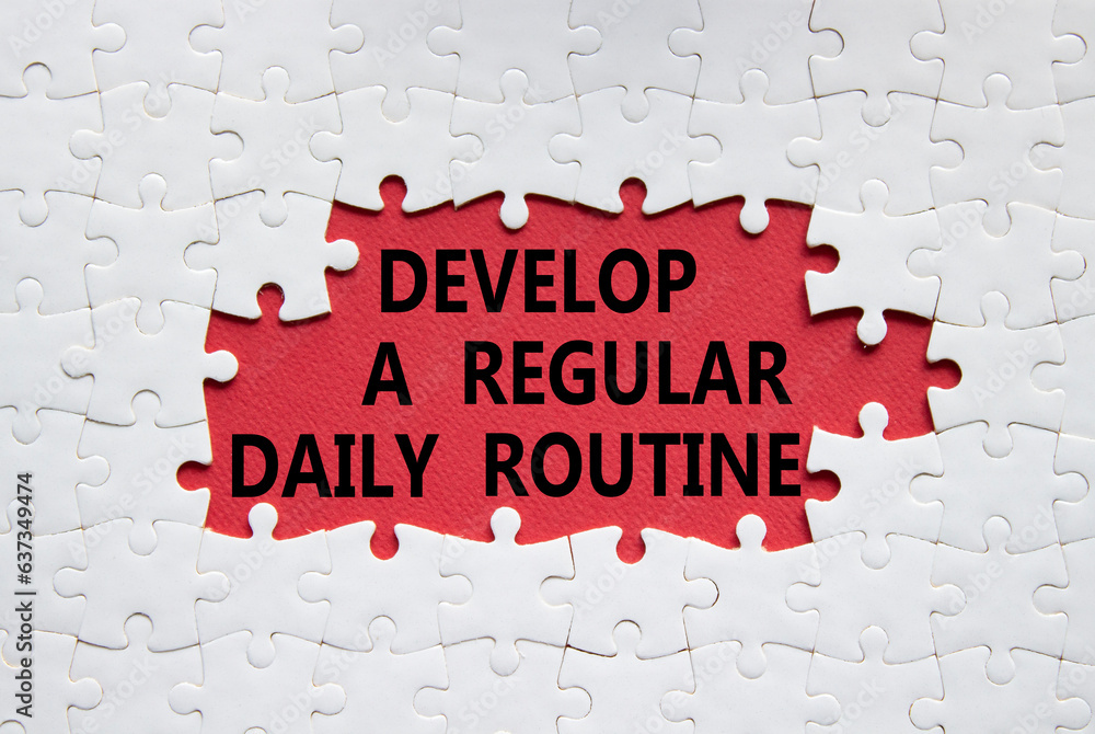 Daily routine symbol. Concept words Develop a regular daily routine on ...