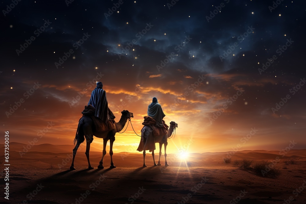 The Star of Bethlehem. Christmas story from the Bible. The holy star ...