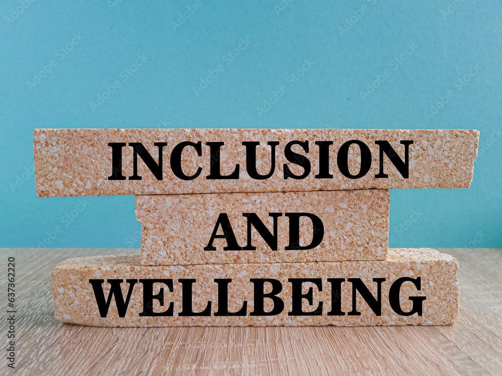 Inclusion and wellbeing symbol. Concept words Inclusion and wellbeing ...