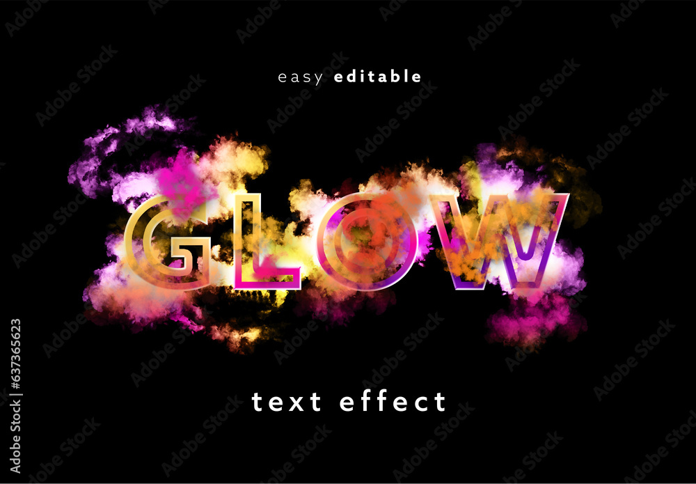 Cloudy Glowing Text Effect Stock Template | Adobe Stock