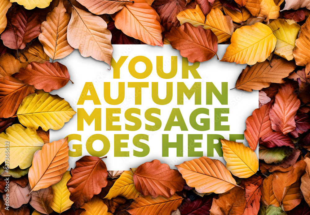 Autumn Paper Banner Mockup Stock Template | Adobe Stock