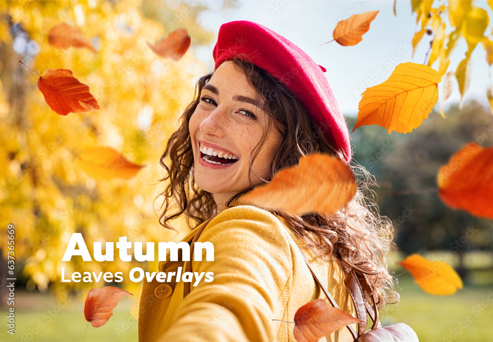 Autumn Leaves Overlays Stock Template | Adobe Stock