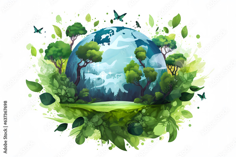 renewable energy light bulb with green energy, Earth Day or environment ...