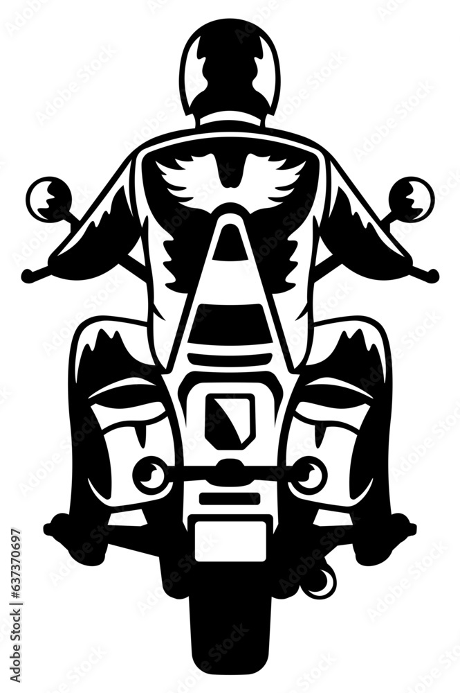 Vetor de Biker back view SVG, Biker SVG, Motorcycle Rider SVG ...