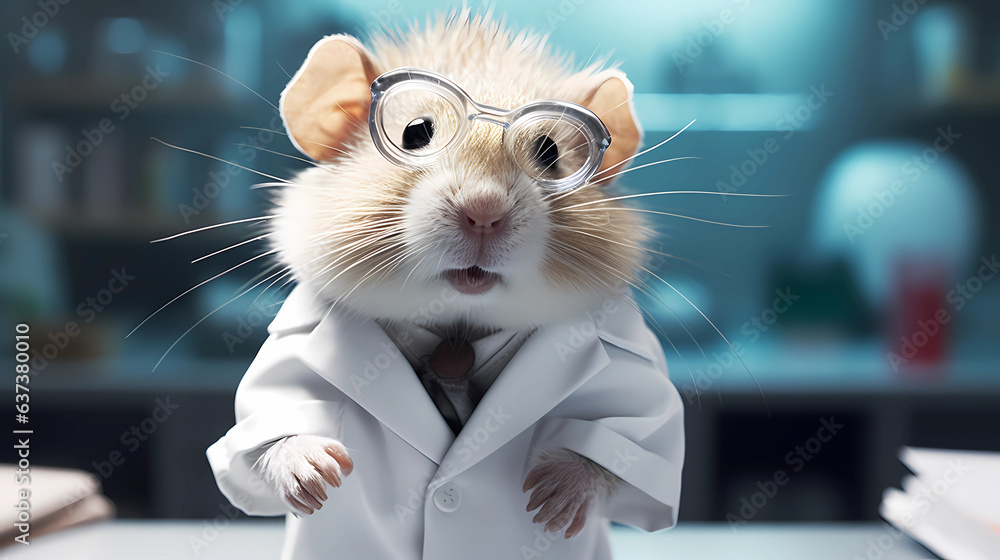 The hamster in a scientist's lab coat Stock Photo | Adobe Stock
