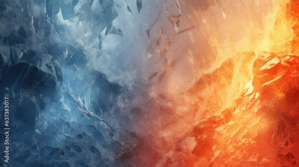 Blue and red, ice and fire background texture, struggle of the elements ...
