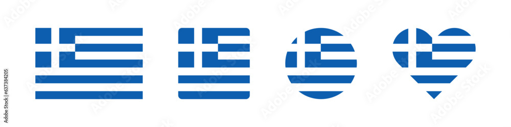 Greece icon. Greek flag signs. National badge symbol. Europe country ...