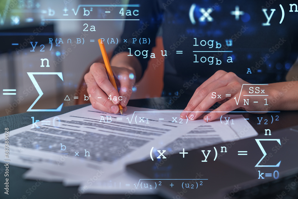 Businesswoman in formal wear taking notes signing contract at office ...