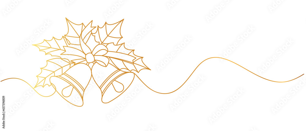 christmas vector , christmas bell line art style illustration vector ...