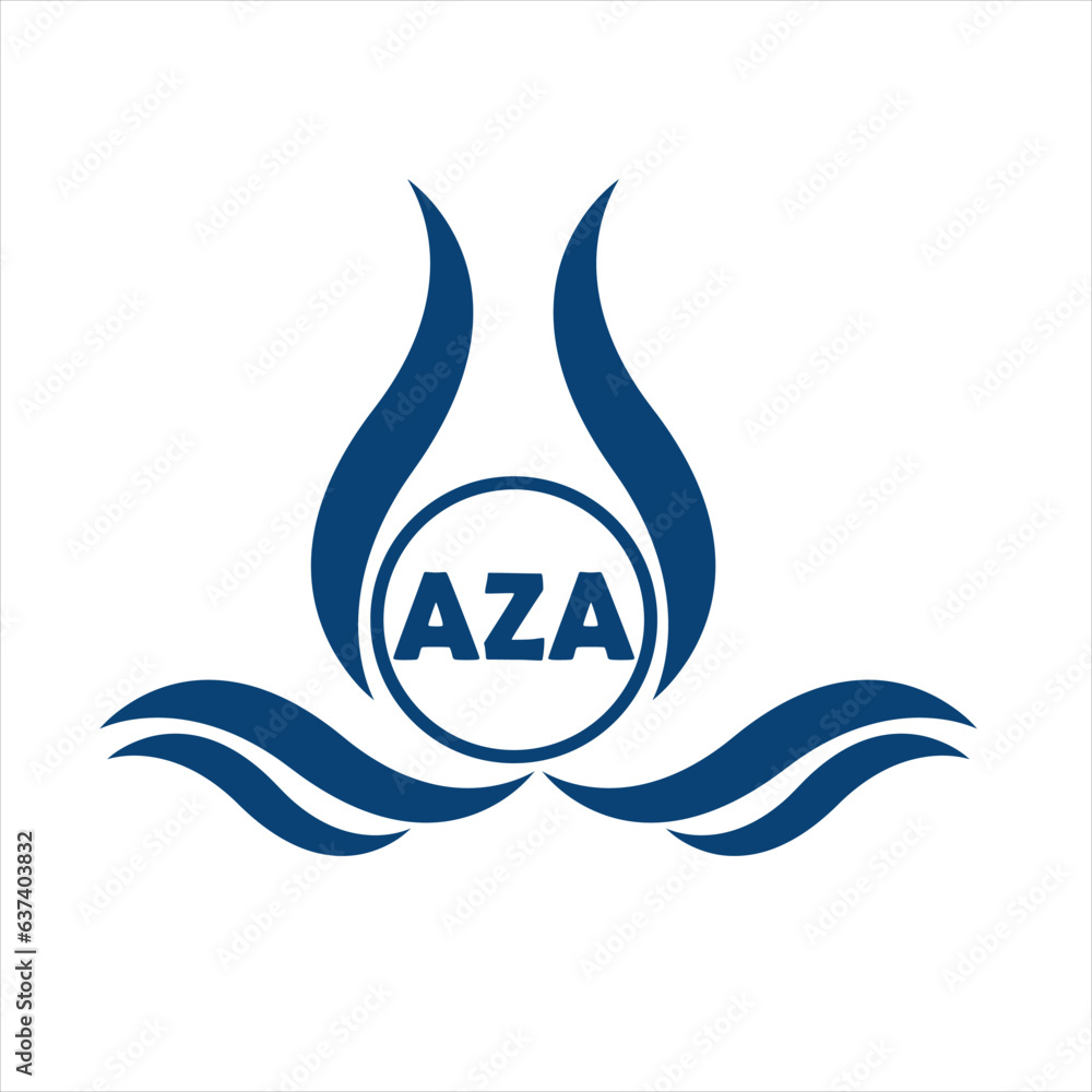 AZA letter logo design with white background in illustrator, AZA Monogram logo design for ...