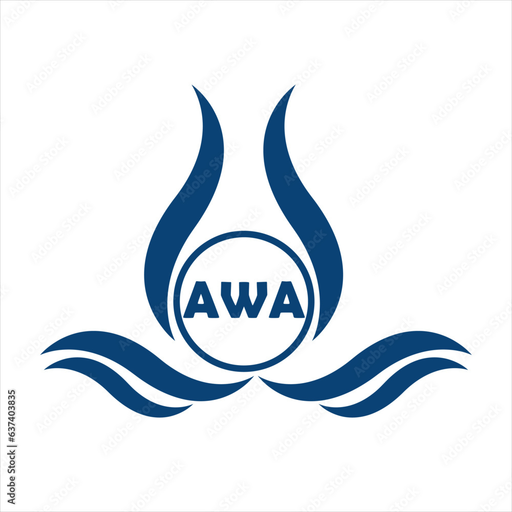 AWA letter logo design with white background in illustrator, AWA ...