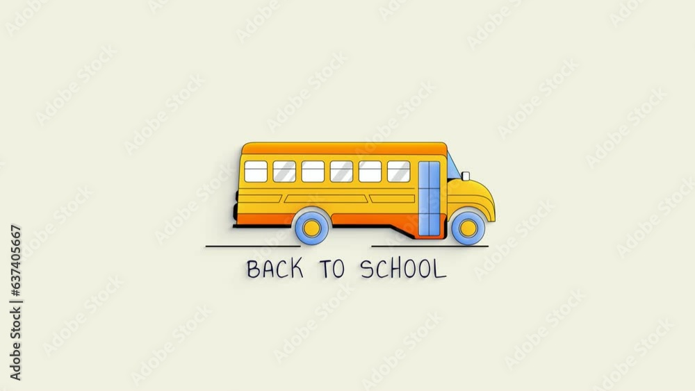Back to school loop animation video 4k. School Bus. Stock Video | Adobe Stock