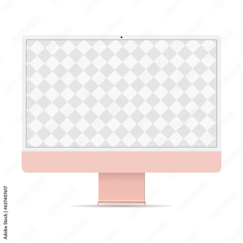 Computer 2023-2024 monitor display with empty screen isolated on ...