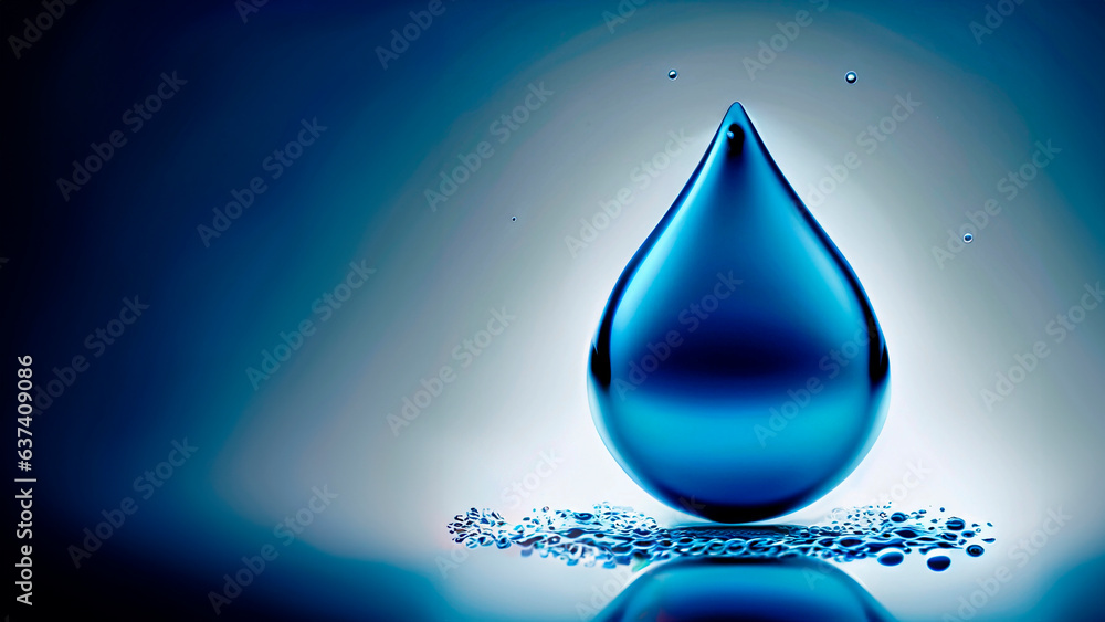 Big drop of water, crystal with white background and studio lighting ...