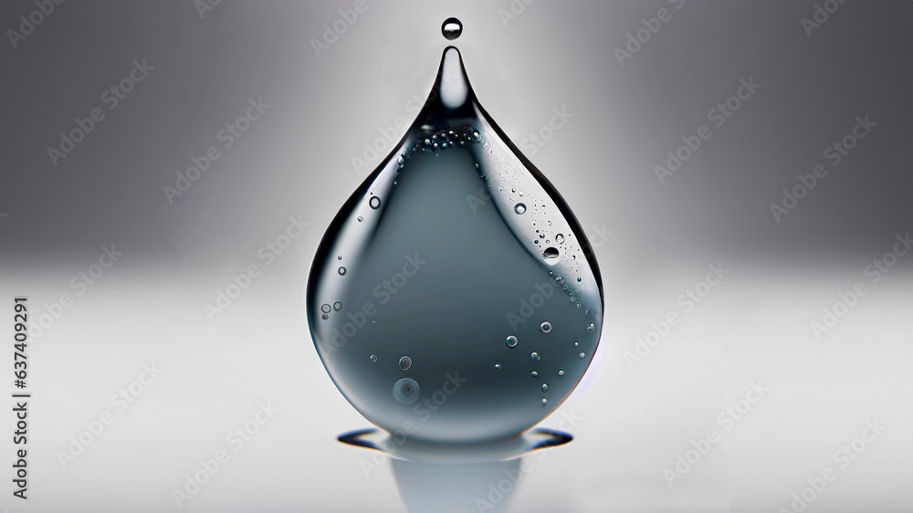 Big drop of water, crystal with white background and studio lighting ...