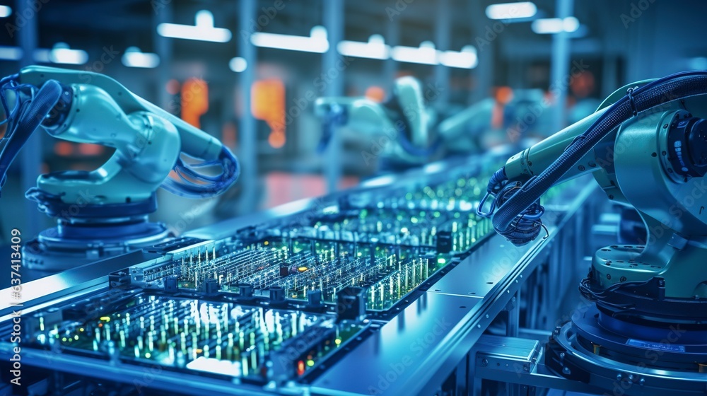 High-tech automated assembly line for circuit board installation and ...