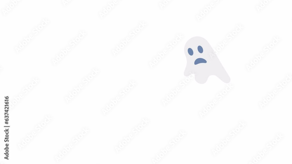Vidéo Stock Spooky ghosts floating 2D characters animation. Paranormal ...