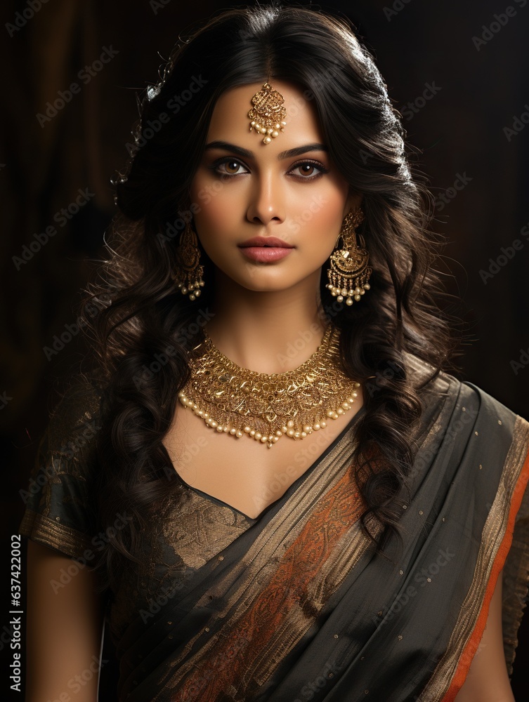 Indian model, Authenticity cultural clothing attire outfit, elegant ...