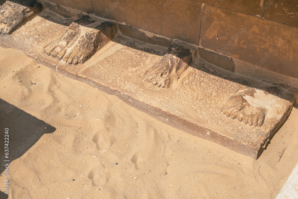 Feet of statues Saqqara Pyramids Complex Egypt Summer Travel Stock ...