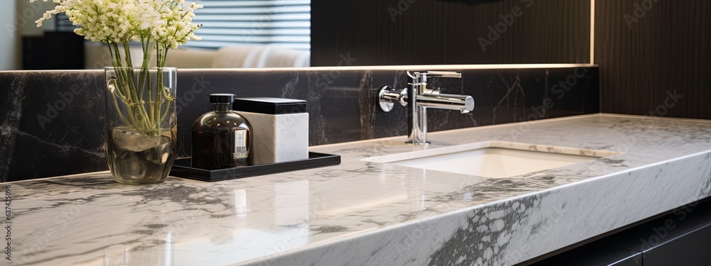interior detail design closeup bathroom marble counter top beautiful ...