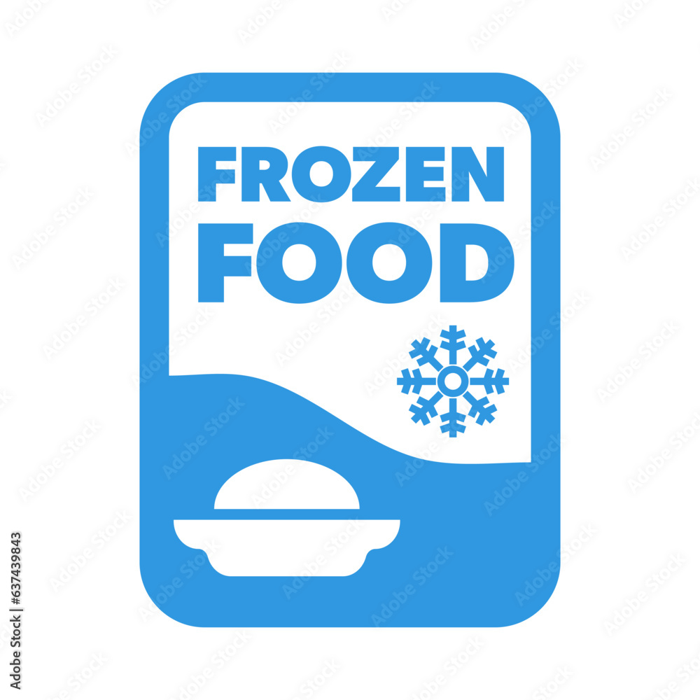 Frozen Food - vector label for products. Label with snowflake for cold ...