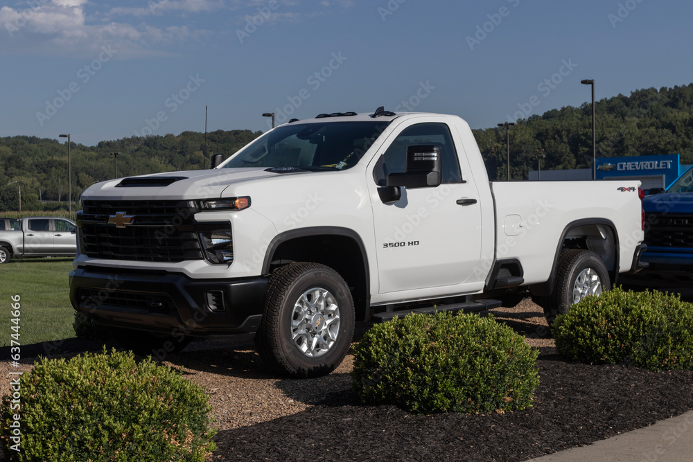 Chevrolet Silverado 3500HD display at a dealership. Chevy offers the ...