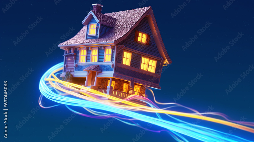 High-speed internet makes the house fly. Fast wifi high speed home ...