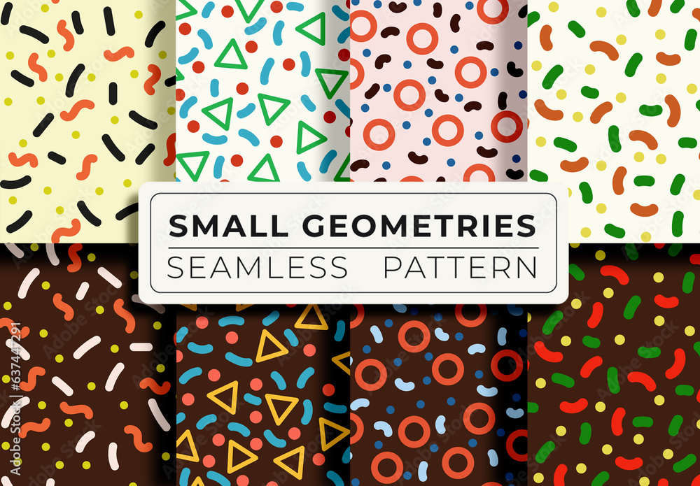 Playful Geometry Seamless Pattern Set Stock Template | Adobe Stock