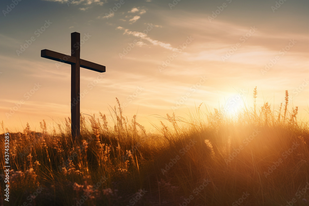 Foto de Generative AI picture of the holy cross symbolizing death and ...