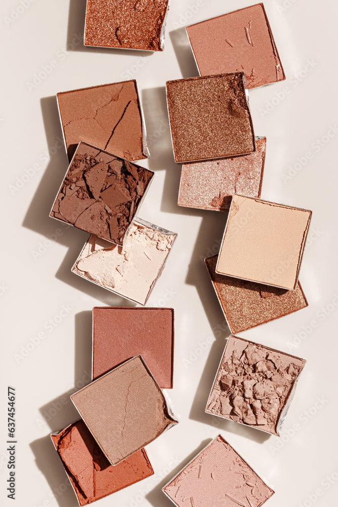 Beauty product neutral color eyeshadows for makeup, beige monochrome ...