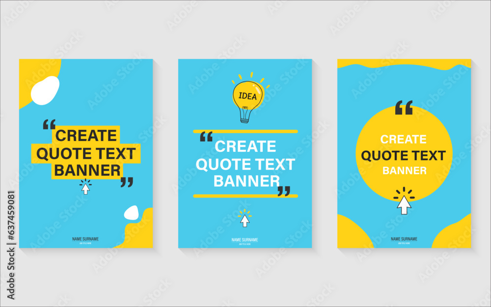 Quote design template. Empty textbox frame with copyspace on background ...