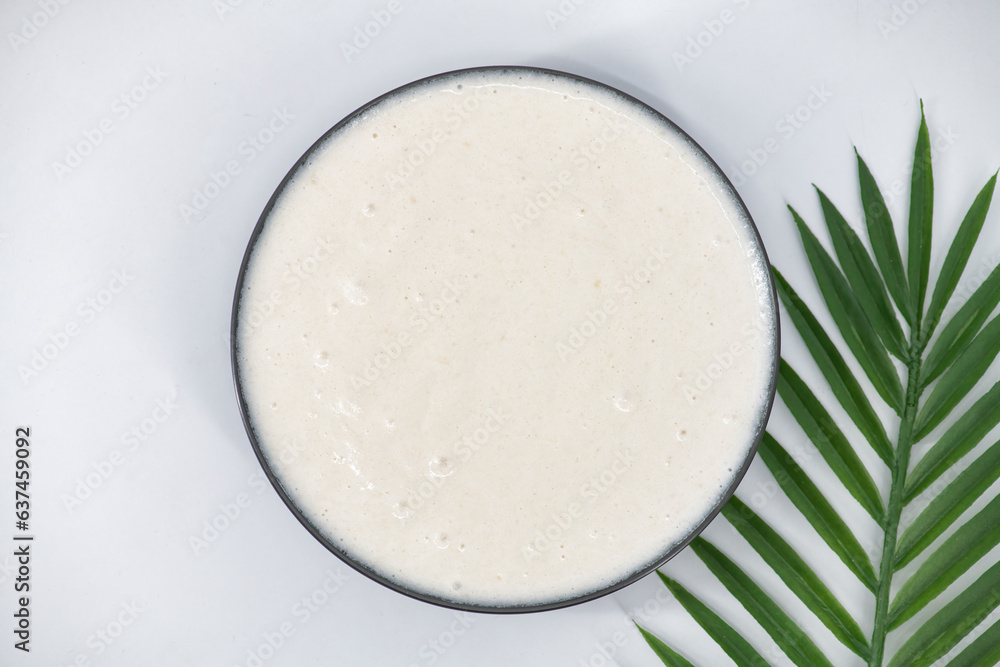 Selective focused image of fermented batter for idli and dosa in an ...