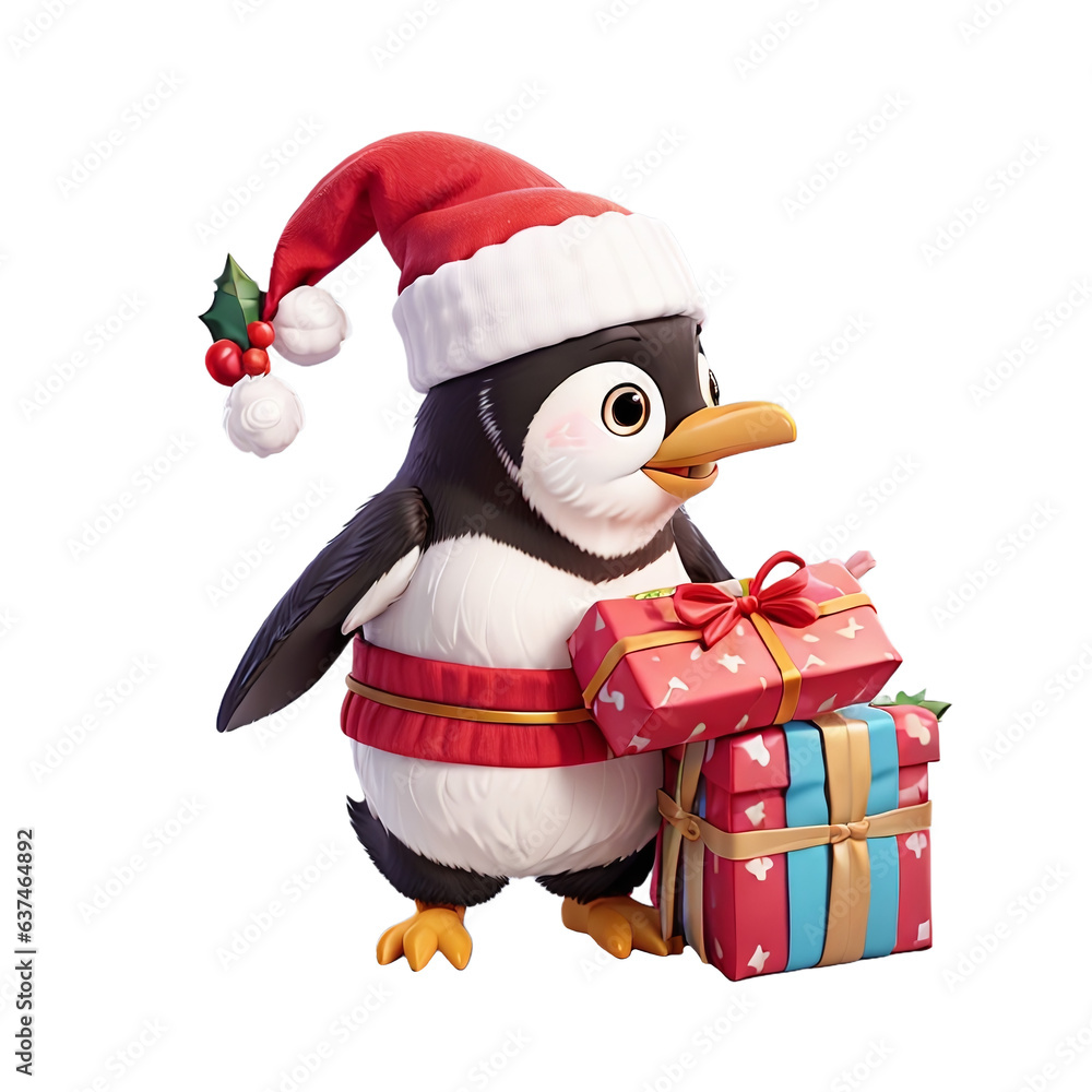 Cute Baby Christmas Penguin Svg Png Art Clipart Bundle, santa hat svg ...
