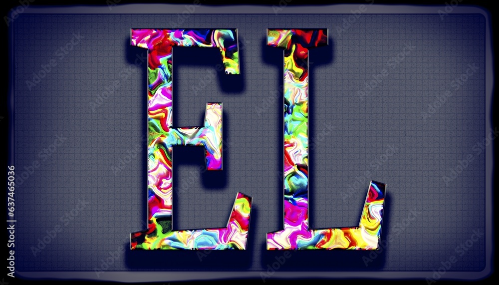 Double letter signature EL in an unique design named Painter rough ...