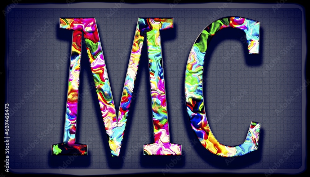 Double letter signature MC in an unique design named Painter rough ...