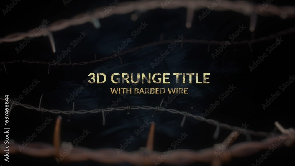 3D Grunge Title Barbed Wire Stock Template | Adobe Stock
